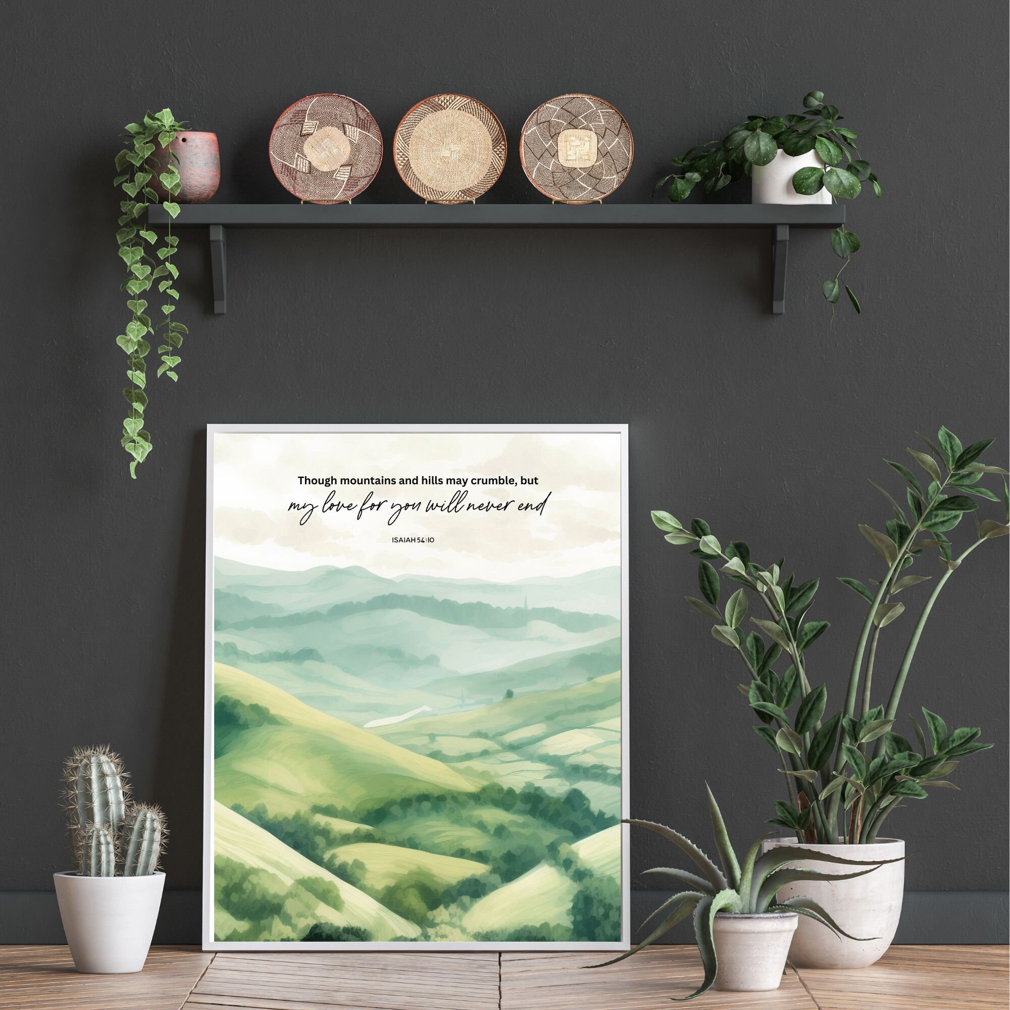 Isaiah 53:10, Though Mountains May Crumble, Scripture Printable ...