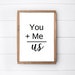 You Plus Me Relationship Quote Print Love Story Printable - Etsy