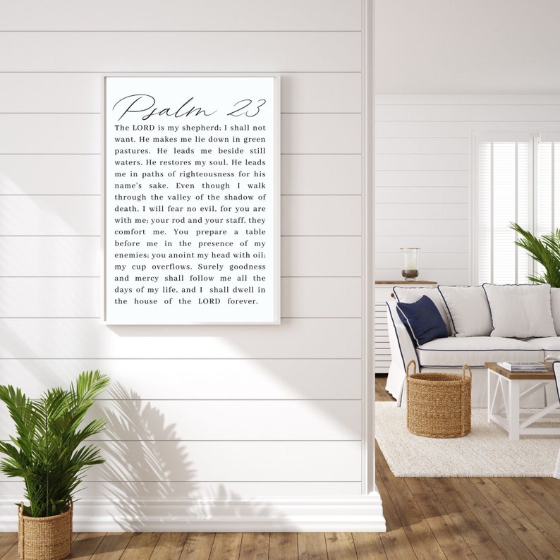 Psalm 23 the Lord is My Shepherd Bible Verse Wall Art Print - Etsy