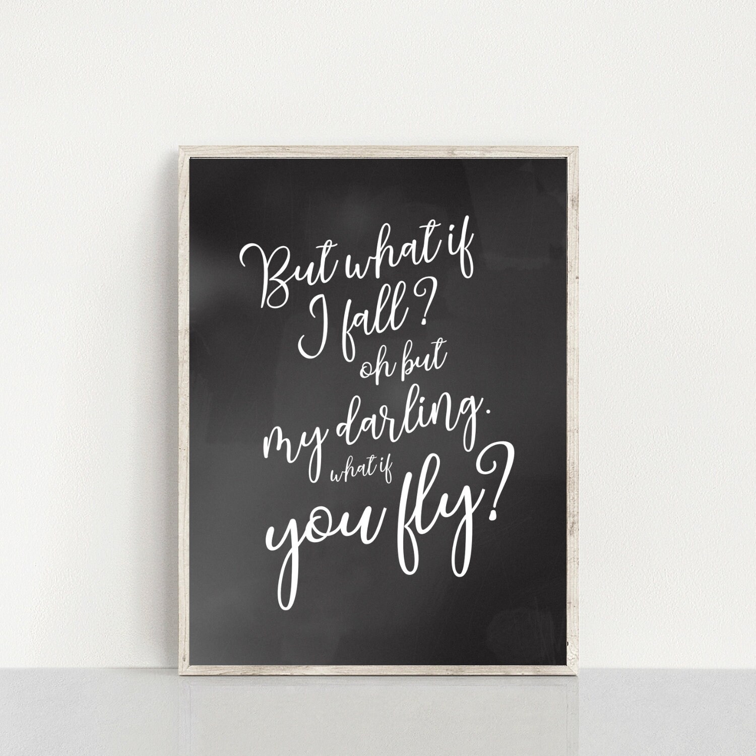 But What If I Fall Quote Print, Motivating Print, Have Courage Print ...