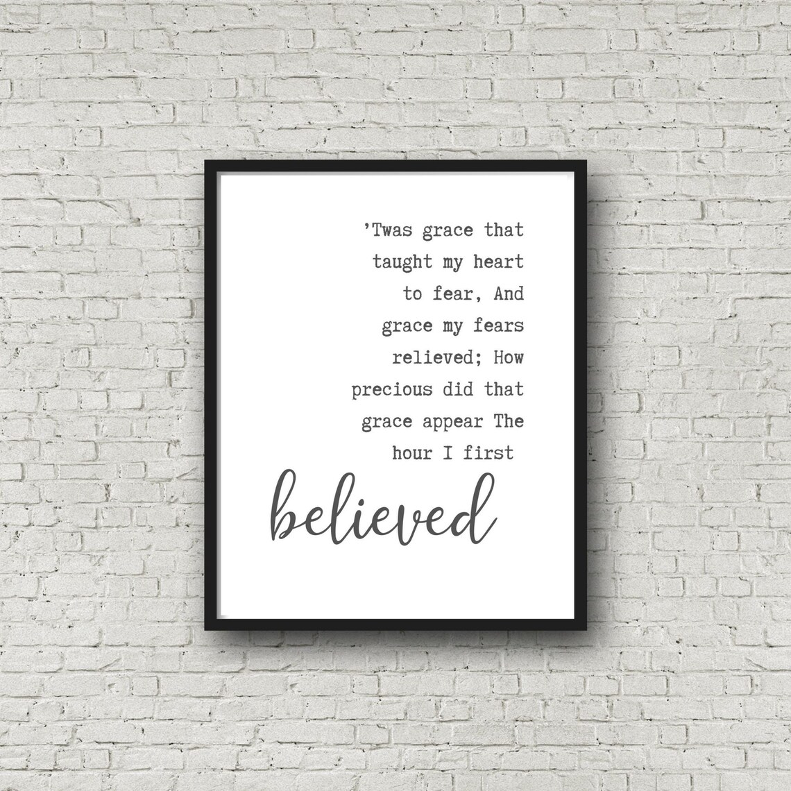 Amazing Grace Twas Grace That Taught My Heart to Fear and - Etsy