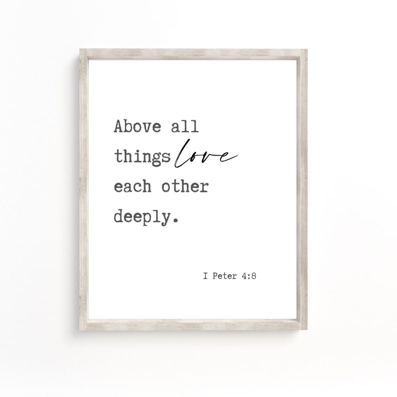 Above All Things Love Each Other Deeply Christian Home Deco - Etsy