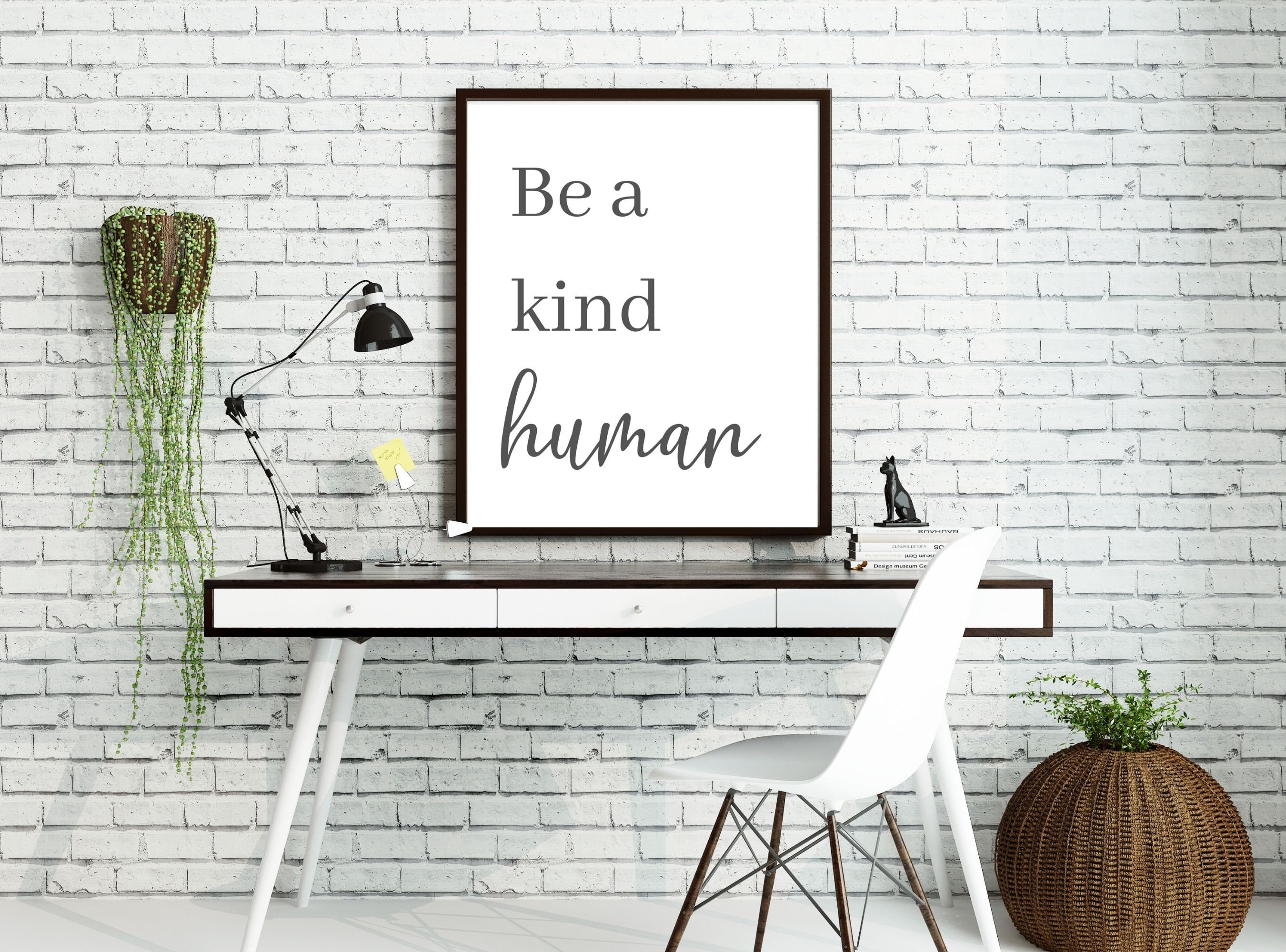 Be a Kind Human Poster, Positive Quote Print, Inspirational Quote ...