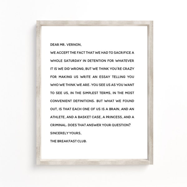 Breakfast Club Quote - Etsy