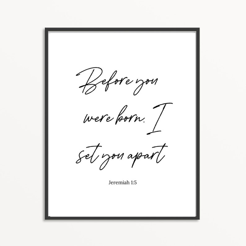 Christian Wall Art, Before You Were Born I Set You Apart, Jeremiah 1:5 ...