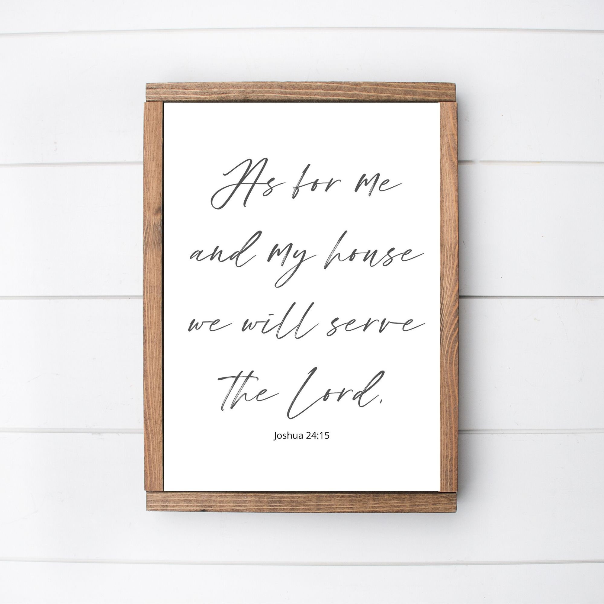 Bible Verse Wall Art Joshua 24:15 As For Me And My House We | Etsy