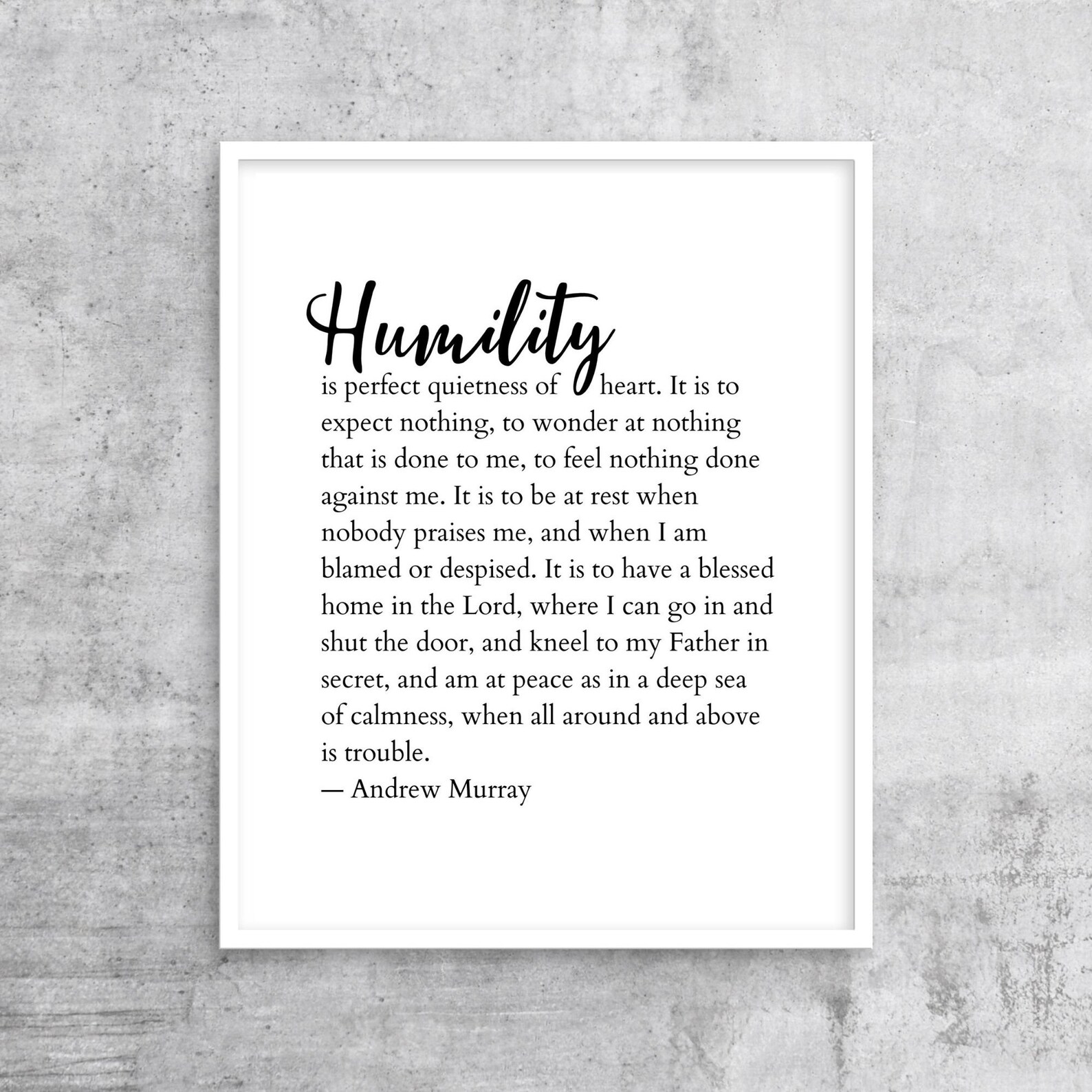 Humility Scripture Art Print: Andrew Murray Bible Verse (digital ...