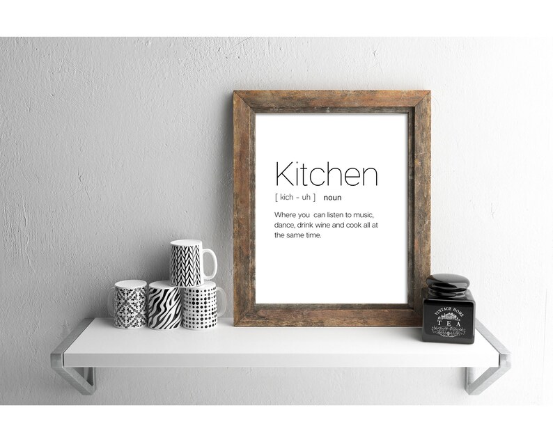Kitchen Definition Print Minimalist Poster Definition Dictionary Print ...
