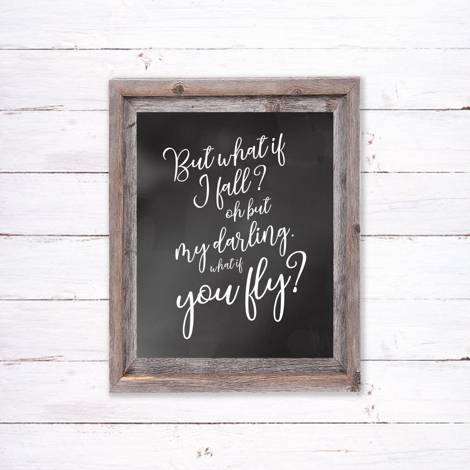 But What If I Fall Quote Print, Motivating Print, Have Courage Print ...