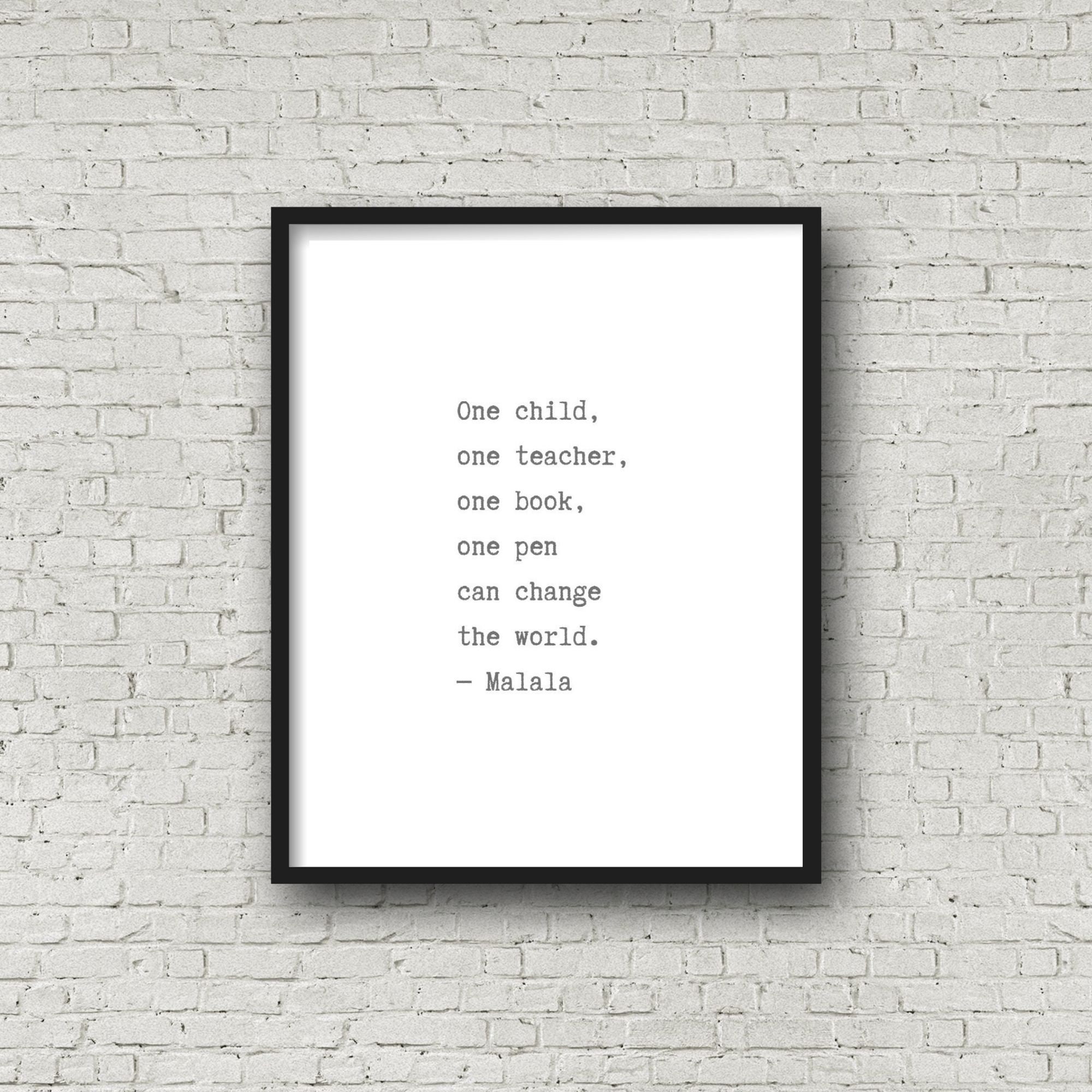 One Child, One Teacher, One Pen and One Book Can Change the World ...