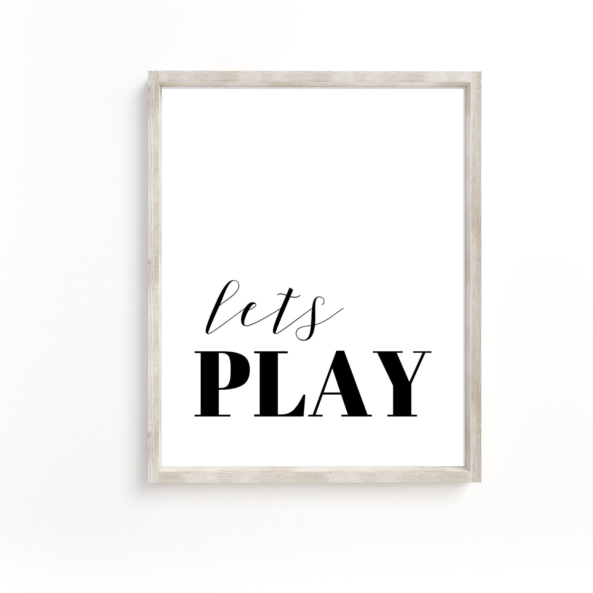 Lets play sign Kids playroom Prints Toy Room Decor Playroom | Etsy