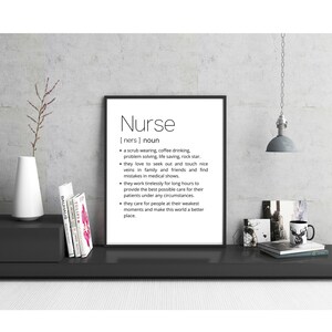 Nurse Gift, Nurse Definition Print, Nurse Appreciation, Sincere Nurse ...