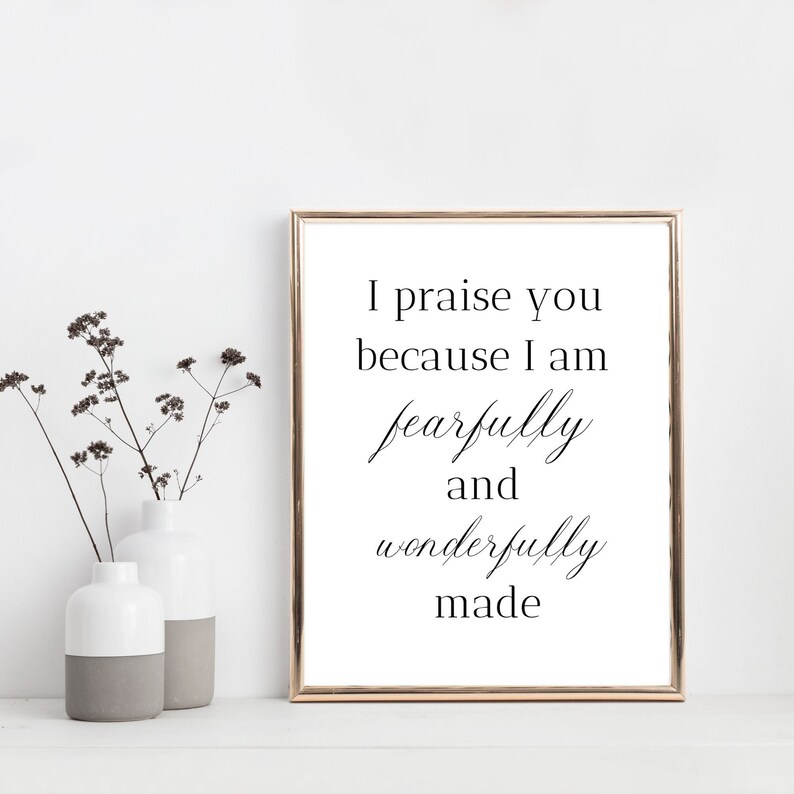 I Am Fearfully and Wonderfully Made, Scripture Sign. Scripture Sign ...
