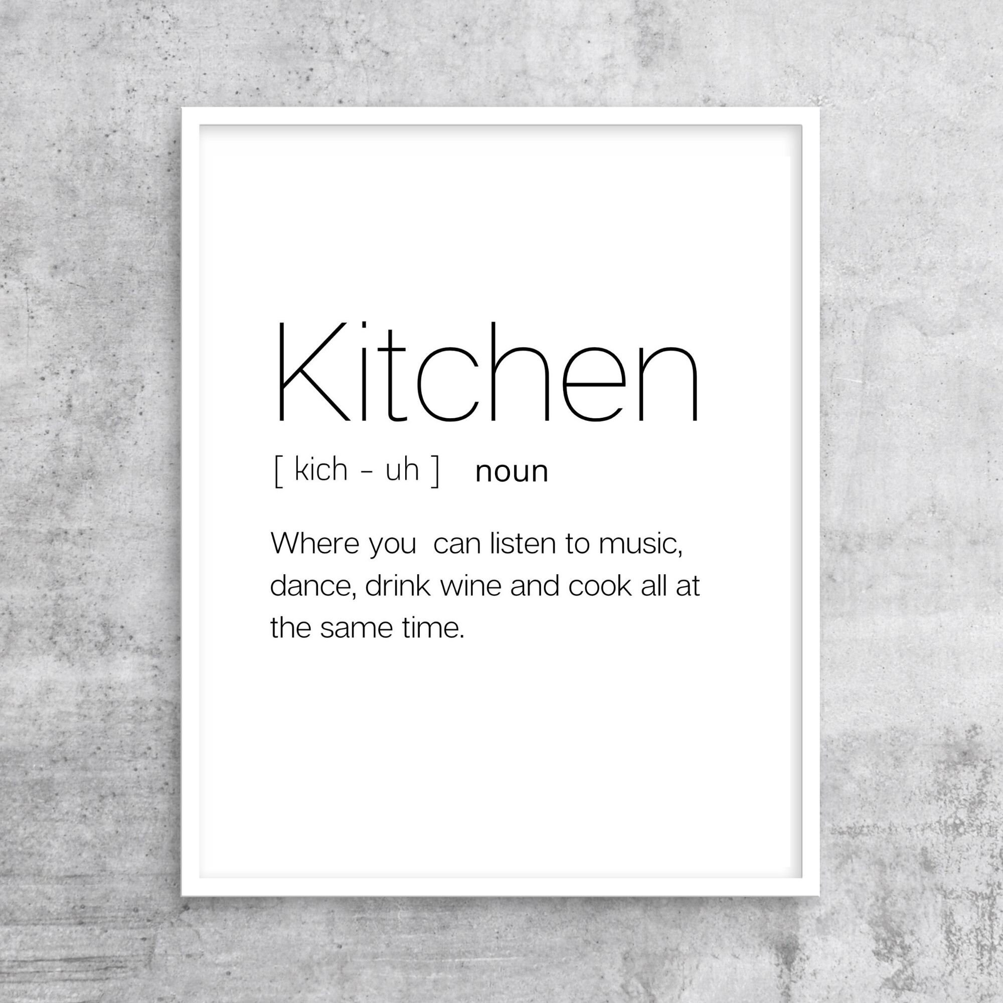 Kitchen Definition Print Minimalist Poster Definition - Etsy