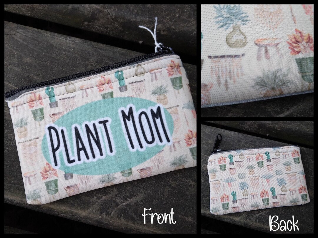 Plant Mom Coin Purse: Durable Scuba Fabric, Two-sided - Etsy