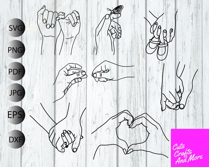 Hand Line Art Bundle SVG Hands Svg Line Art Svg Hands - Etsy UK