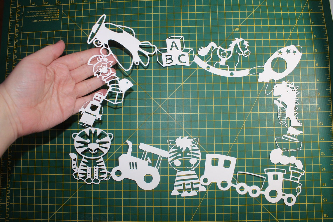 New Baby Boy Border Papercut Template Cricut Silhouette - Etsy UK