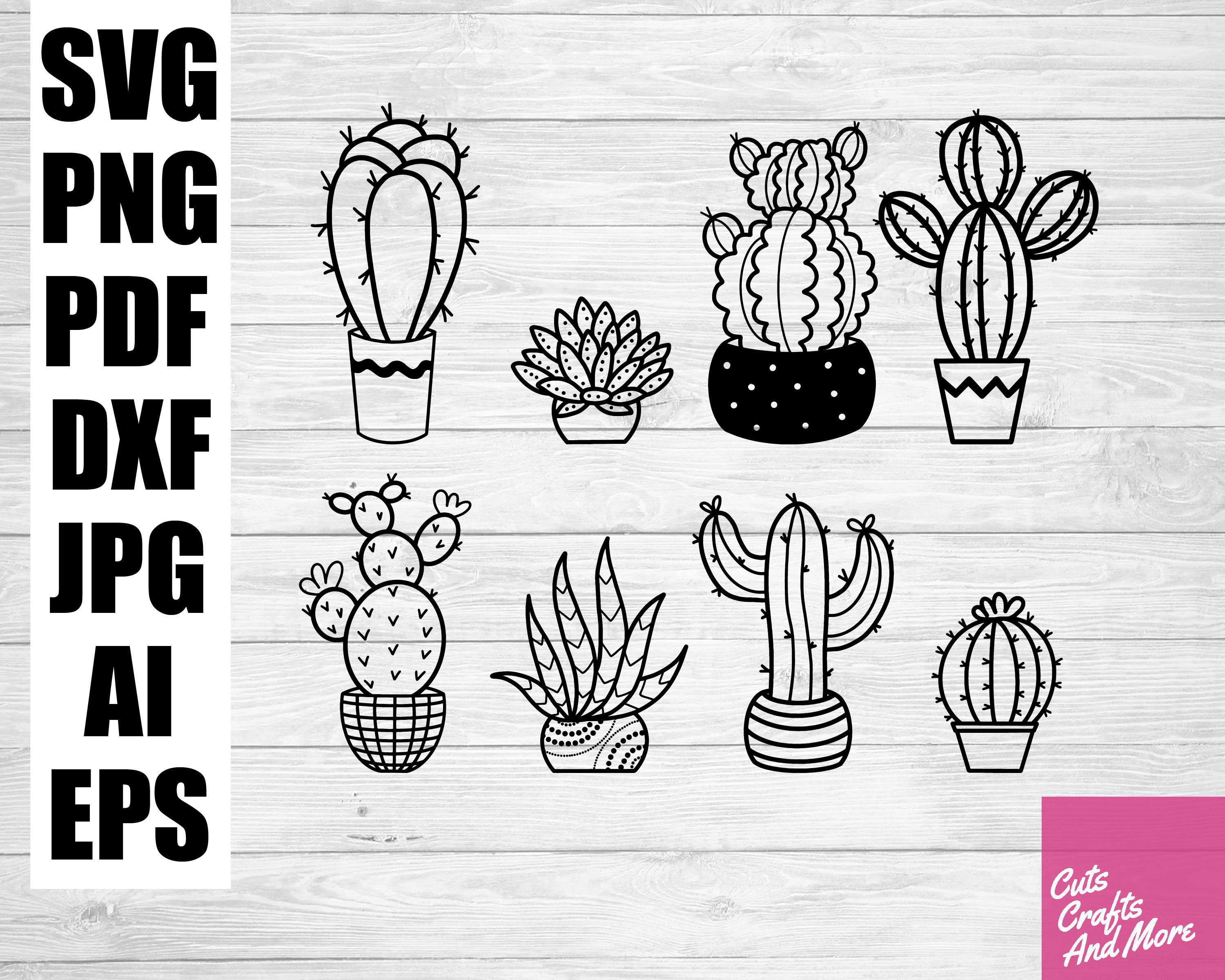 Cactus Line Drawing svg cactus svg cactus clipart cute | Etsy