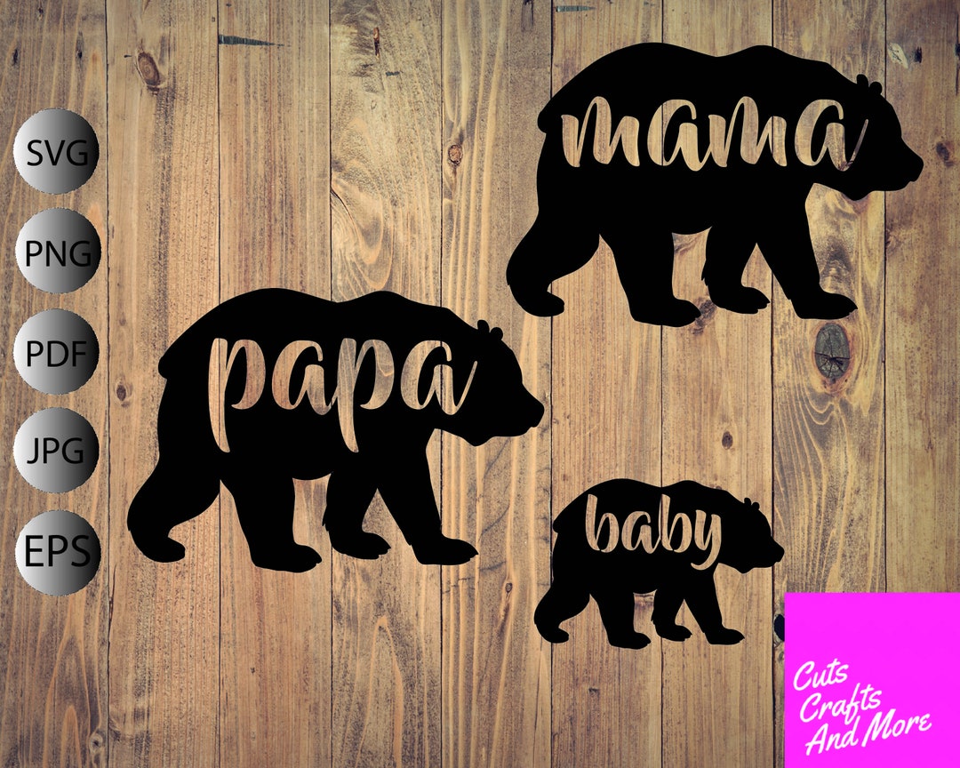 Bear Family SVG: Mama, Papa, Baby Bear Clipart (digital Download) - Etsy UK