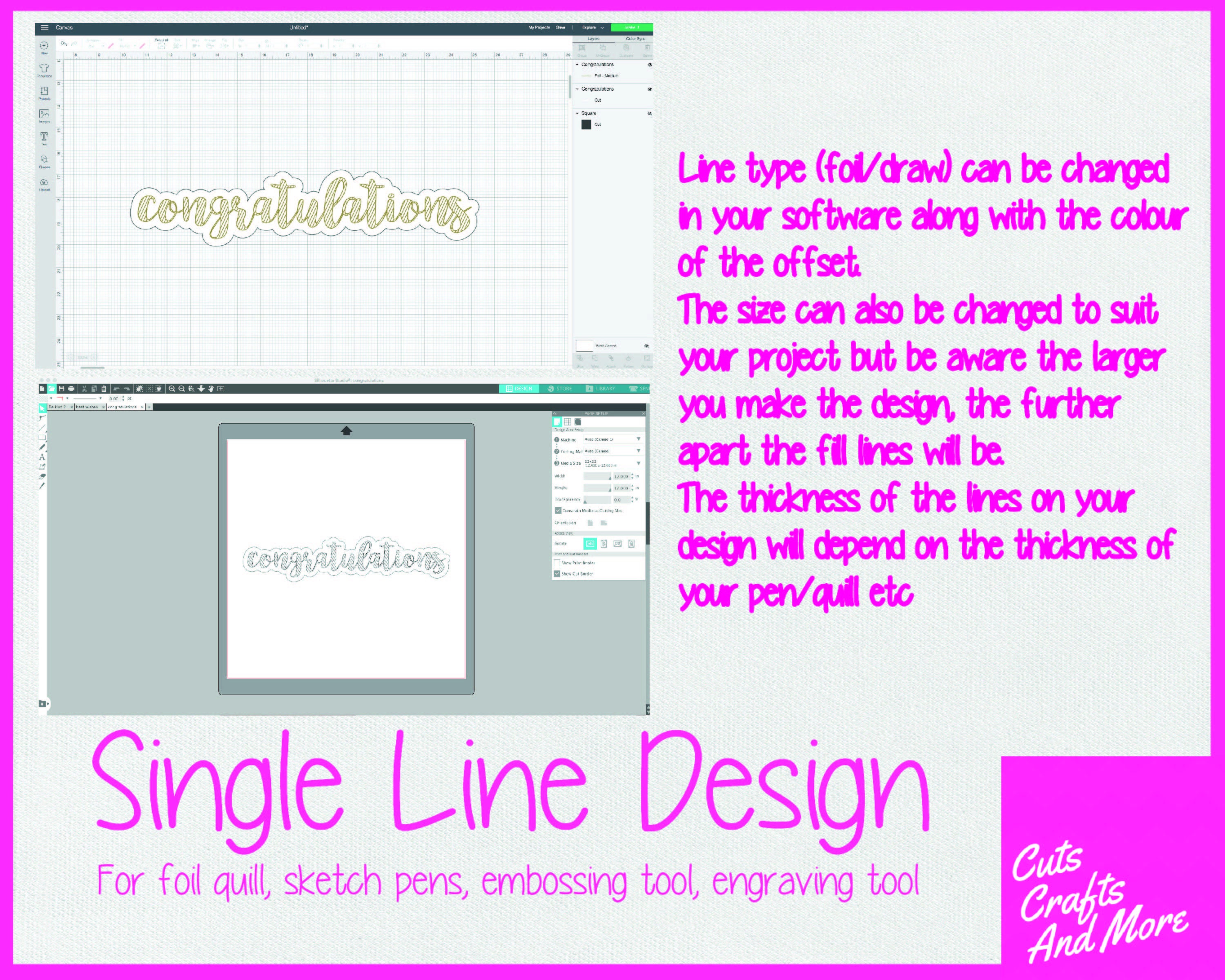 Congratulations Single Line Svg Foil Quill Emboss | Etsy