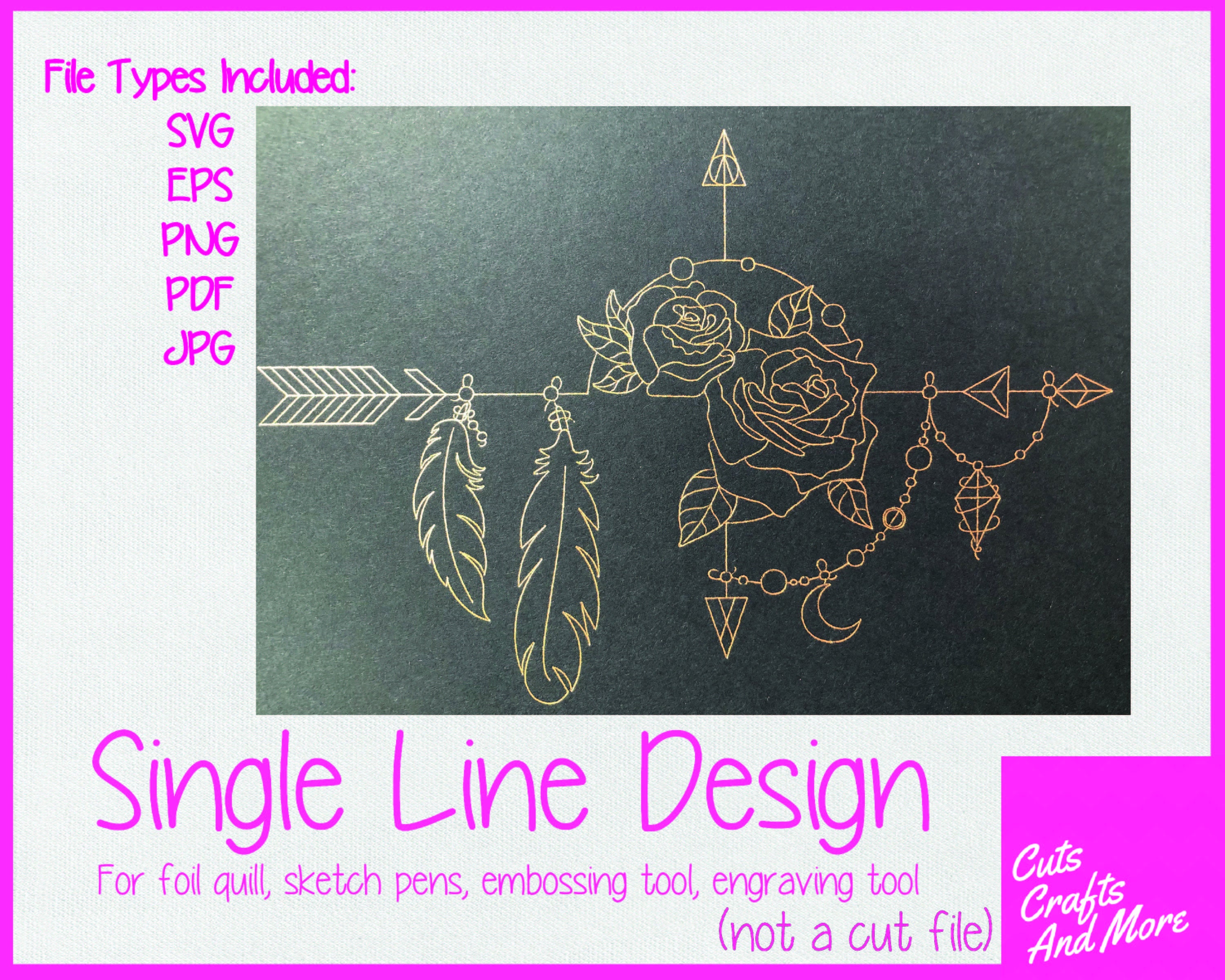 Compass Mandala Single Line Svg Foil Quill Emboss - Etsy