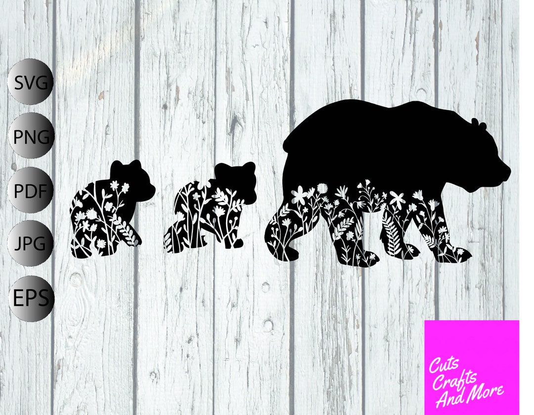 Mama Bear SVG, Baby Bears, Cricut Silhouette, Mama Bear Clipart, Svg ...