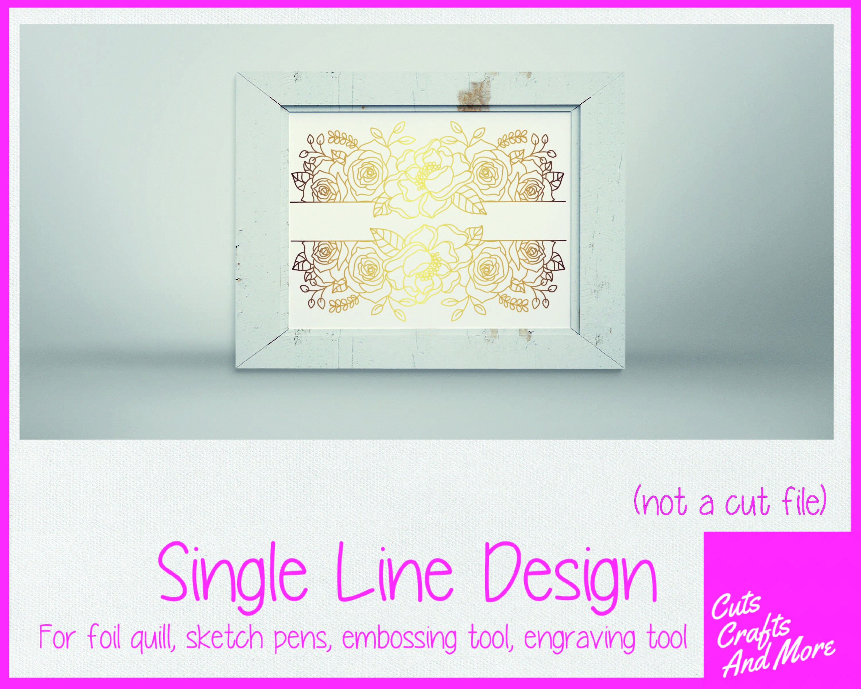 Roses Monogram Single Line Svg Foil Quill Emboss Invisible - Etsy Canada