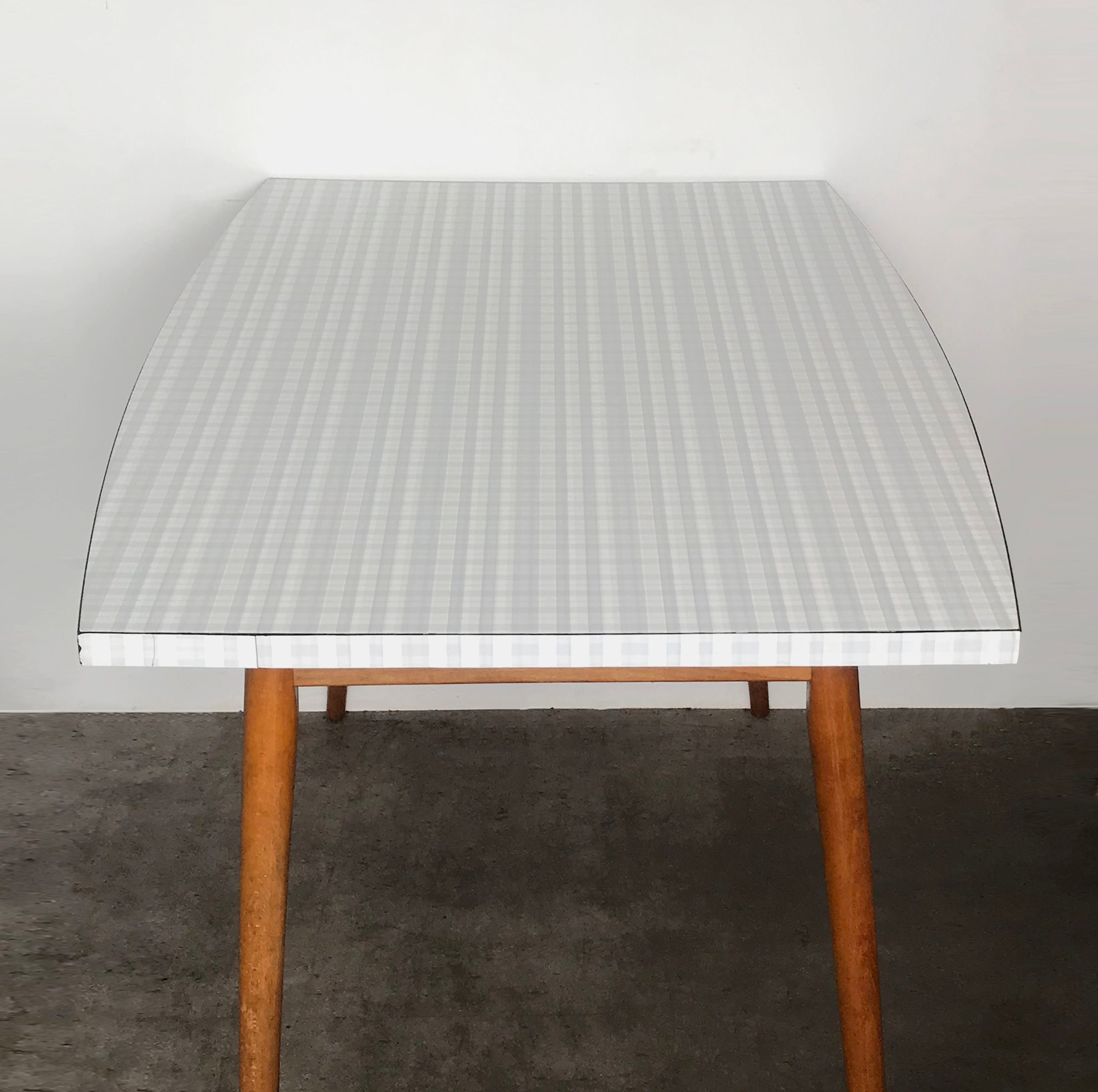 Retro Mid Century Chequered Design Formica & Beech Dining / - Etsy UK