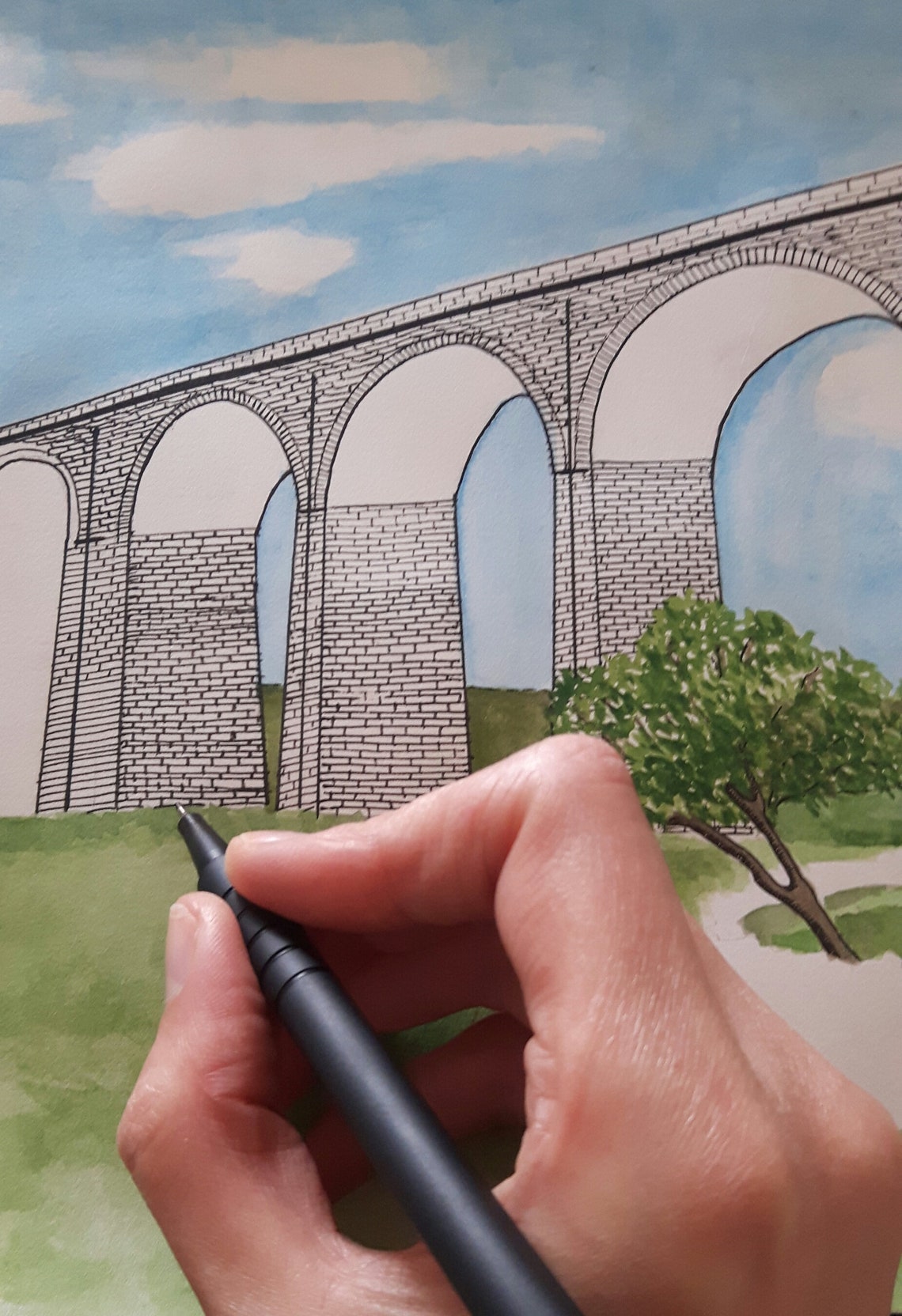 Yorkshire Viaduct Ribblesdale Art Print/a4 Landscape - Etsy Sweden