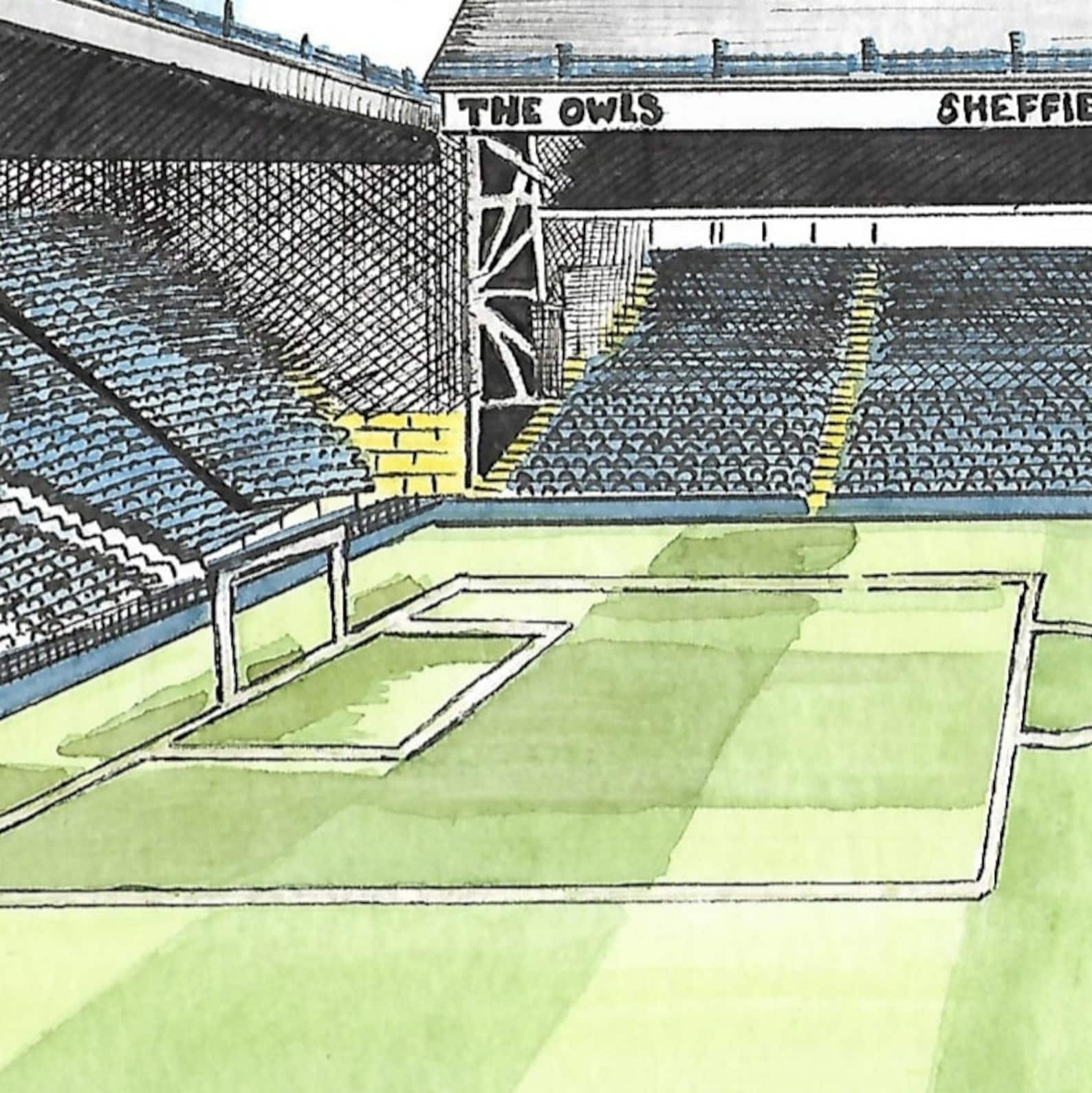 Sheffield Wednesday Football Stadium Art Print/ Watercolour/ - Etsy