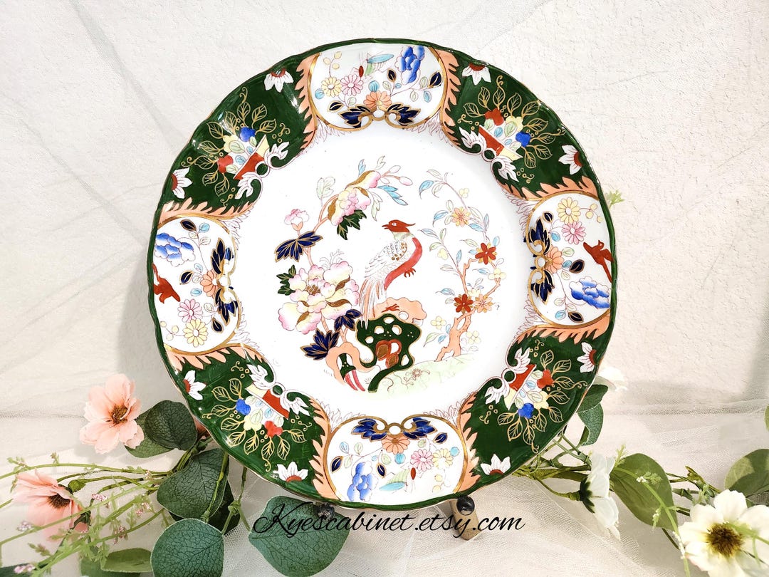 Antique Mason's Patent Ironstone China Plate, Phoenix Bird, Collectable ...