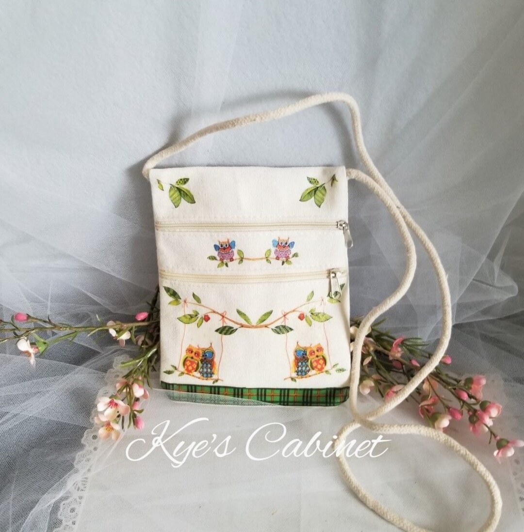 Girls Crossbody Bag With Decoupage "owl Family", Personalized Shoulder ...