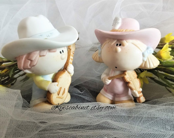 Lot of Two Bumpkins Figurines by Fabrizio, "girl Player Violin" and ...