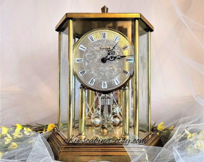 Kieninger & Obergfell Kundo Table Clock West Germany, Brass Hexagon ...