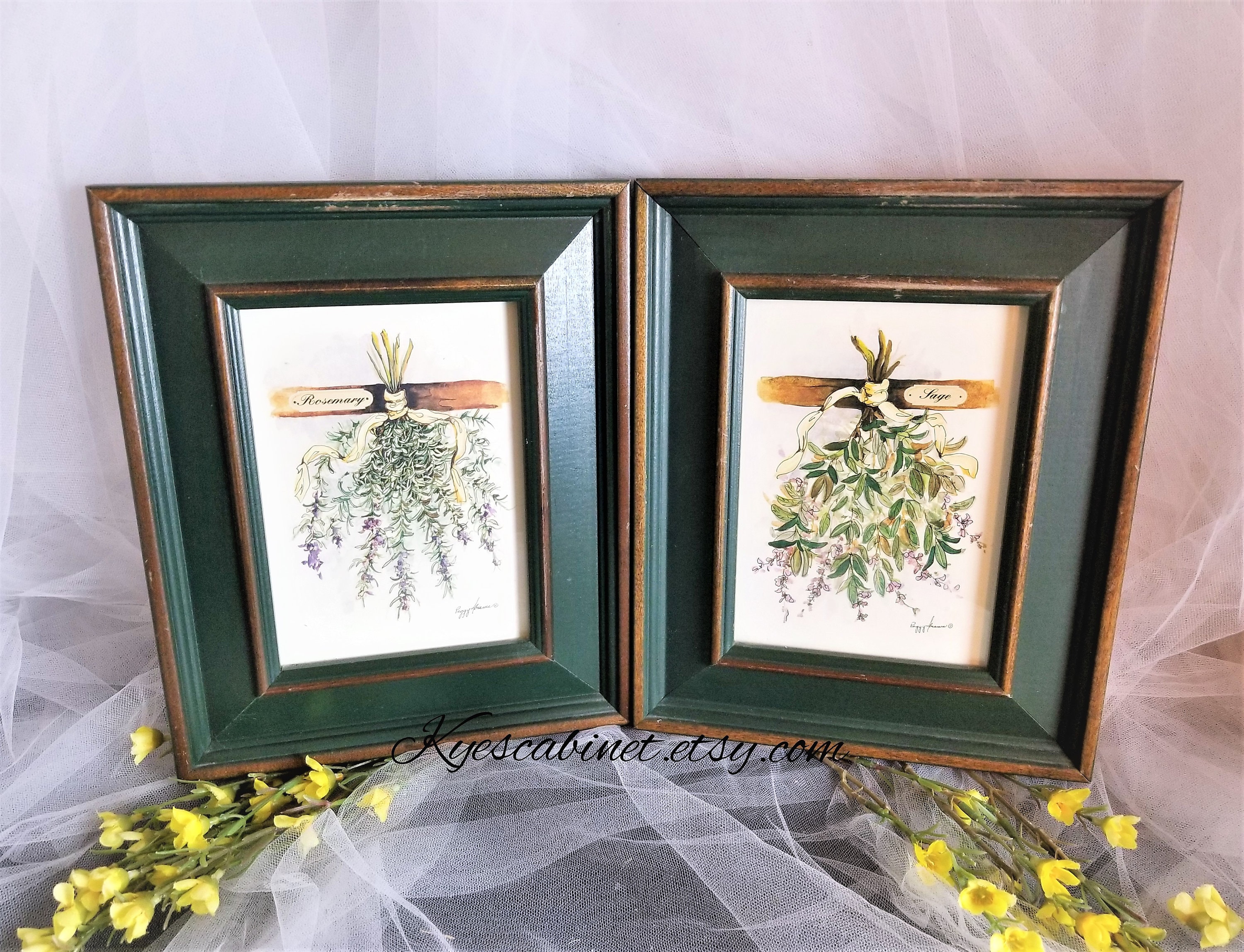 Peggy Abrams Framed Botanical Prints rosemary and - Etsy