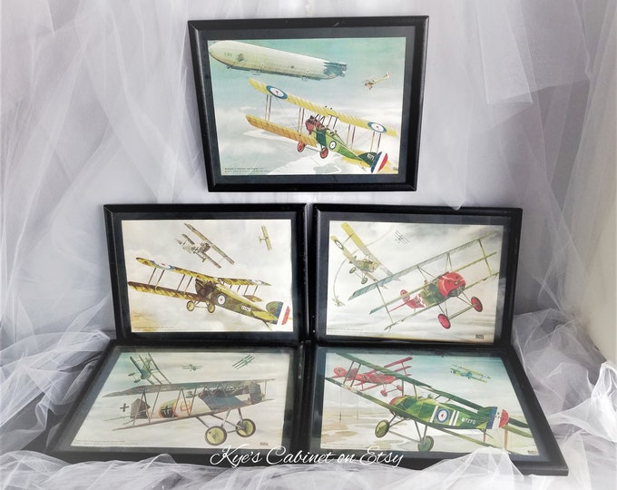 Alfred Owles Watercolor Aircraft Framed Art Print Set of 5, 1917-1918 ...
