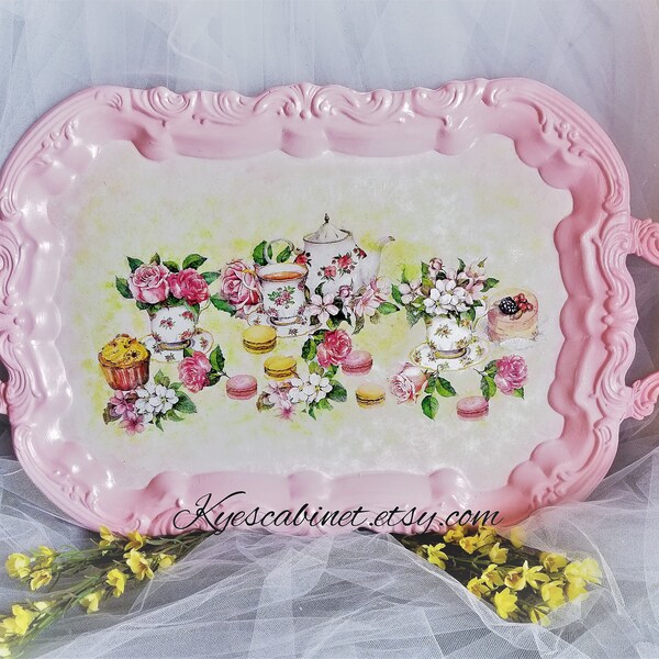 Painted Silver Tray - Etsy