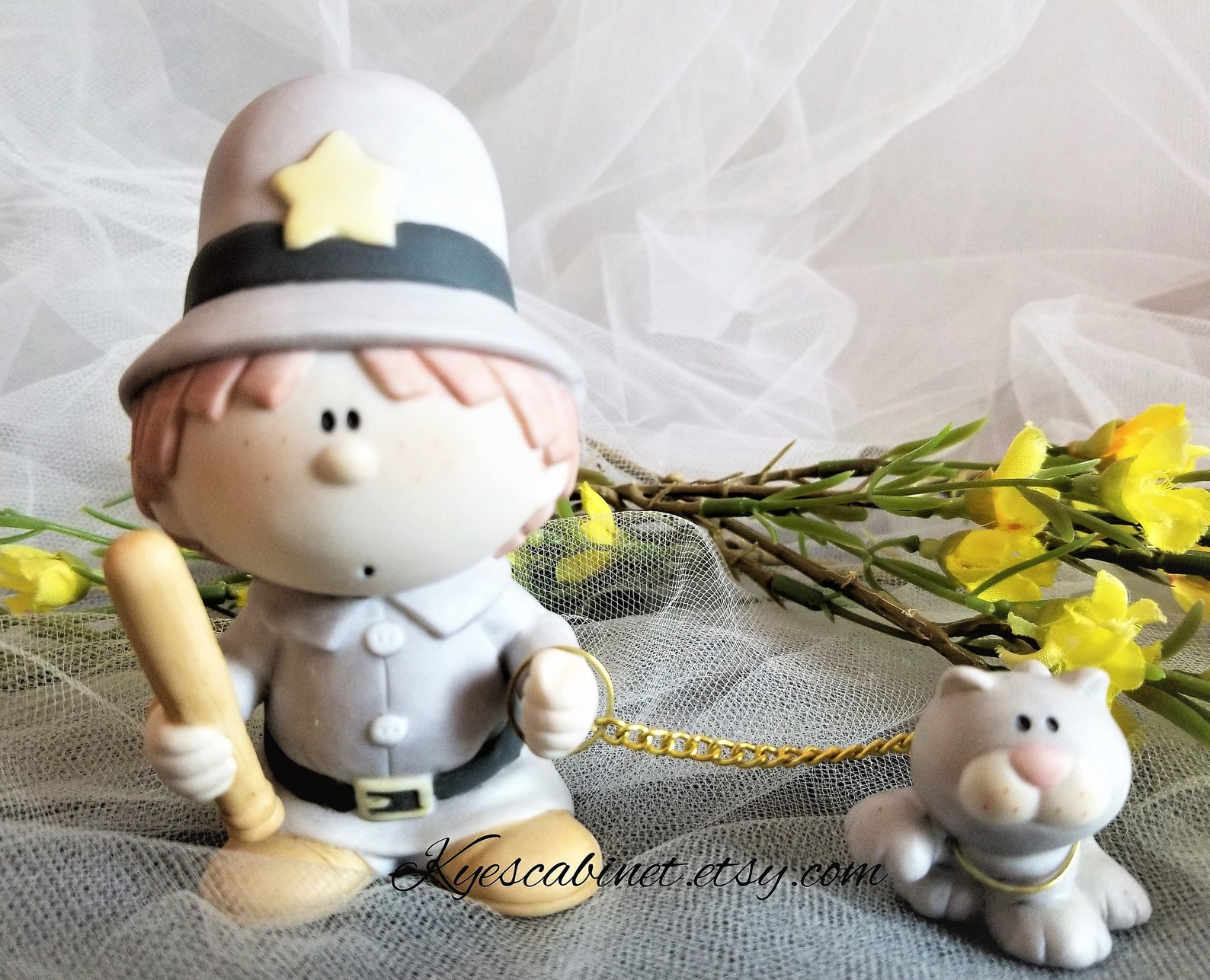 Bumpkins Figurines by Fabrizio police Officer With Dog, Cop Figurine ...