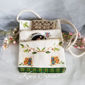 Girls Crossbody Bag With Decoupage "owl Family", Personalized Shoulder ...