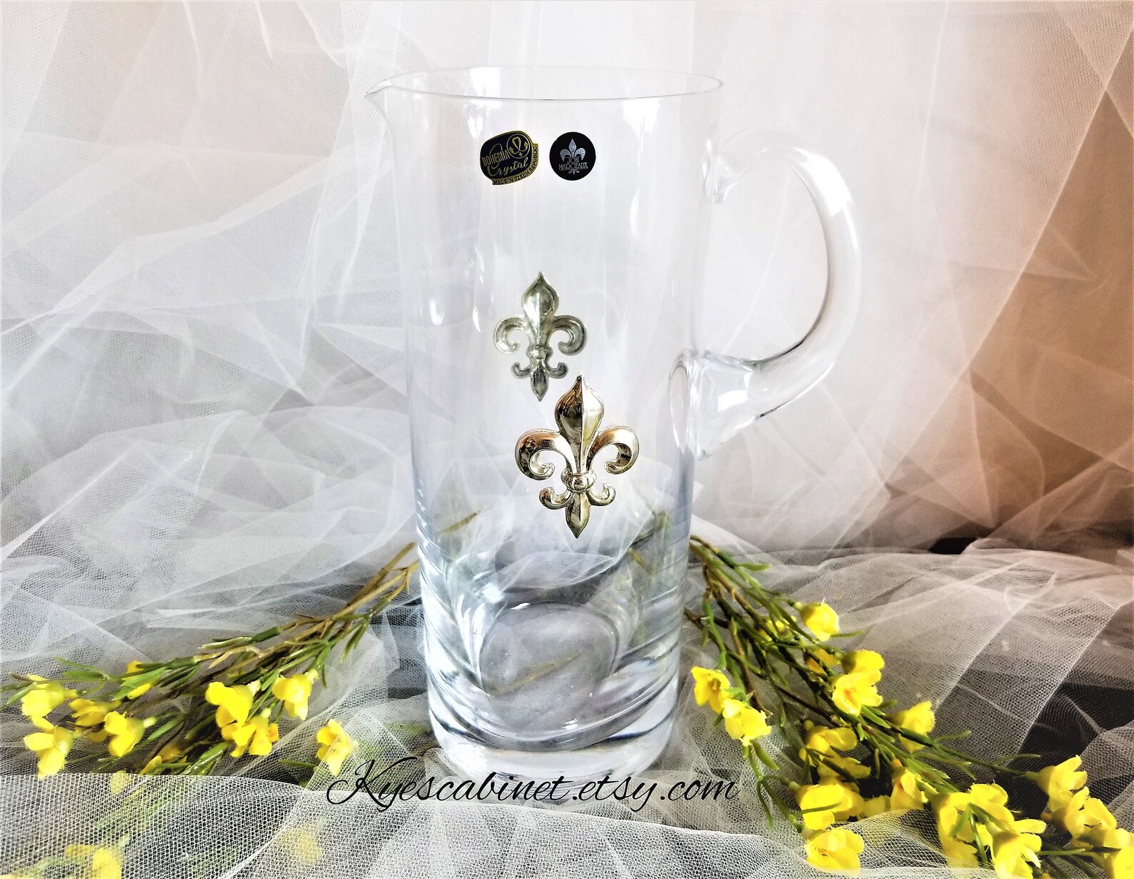 Bohemia Crystal Pitcher Made in Czech Republic 100% Lead Free - Etsy
