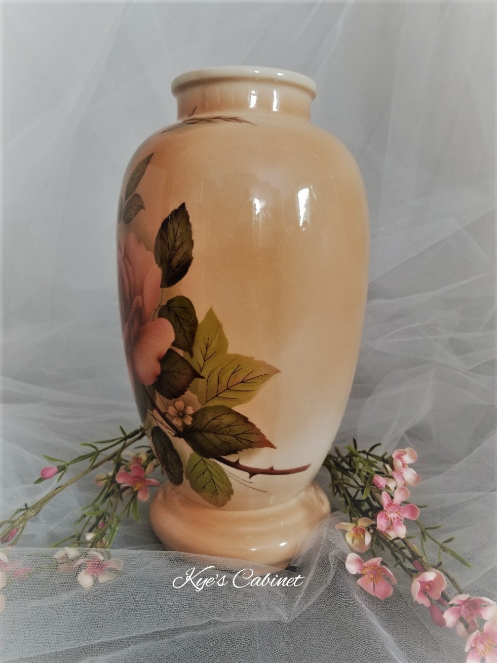 Antique Hand Painted Rose Porcelain Vase Large Floral Vase - Etsy