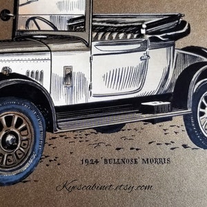 Set of 2 Framed Antique Car Etching Print on Gold Foil 1924 - Etsy