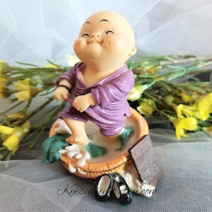 Cute Shaolin Little Monk Figurines Set of 3, Very Detailed Miniature ...