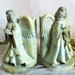 Angel Bookends Holding Bible Hand Painted Golden Blue Angel - Etsy
