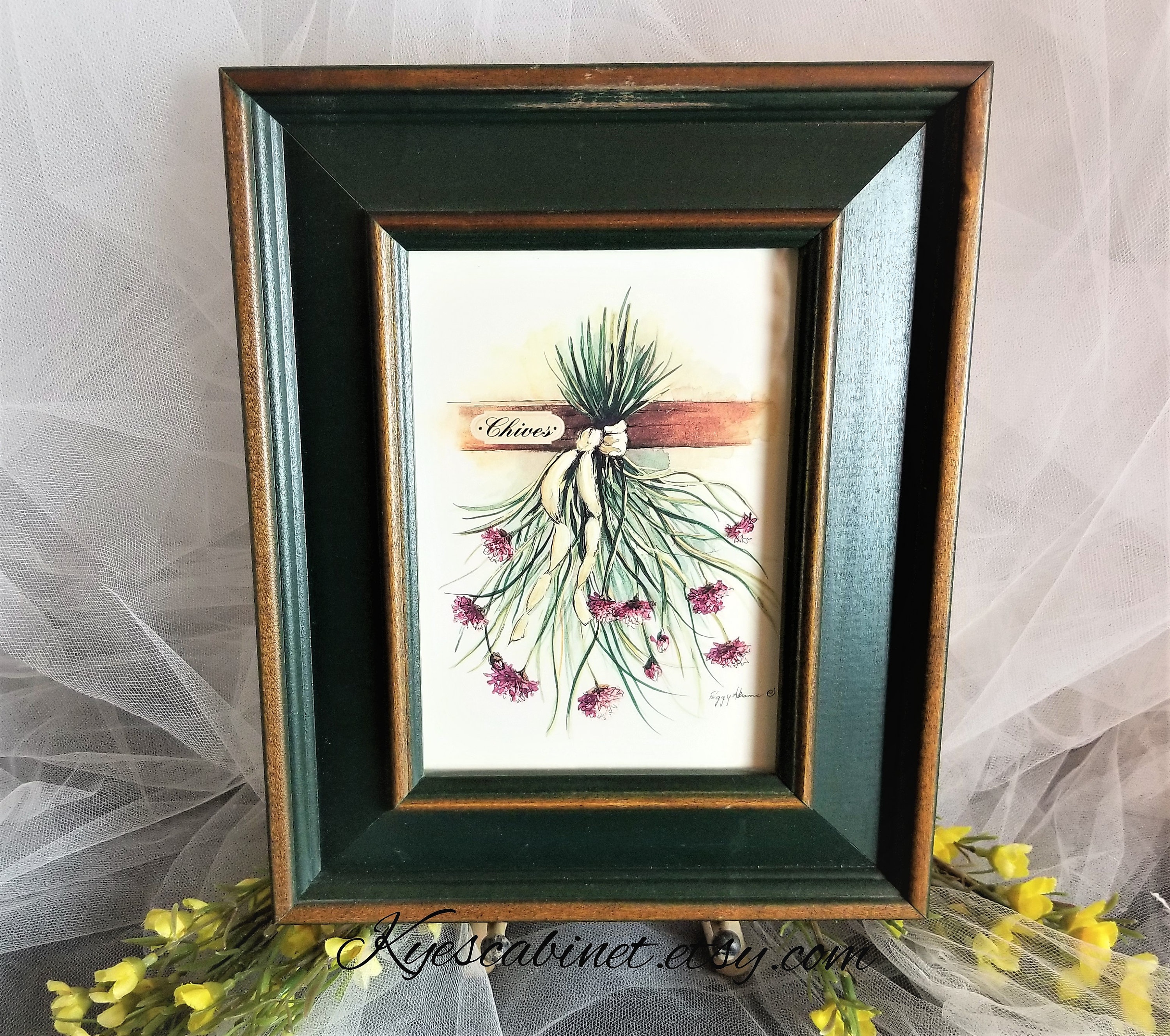 Peggy Abrams Framed Botanical Prints chives and - Etsy