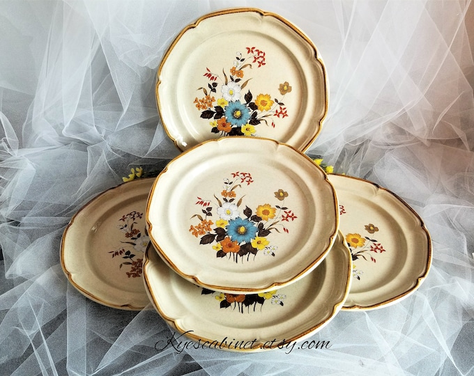 Sunmarc Stoneware Dinner Plates Set of Five, Endura Collection Multi ...