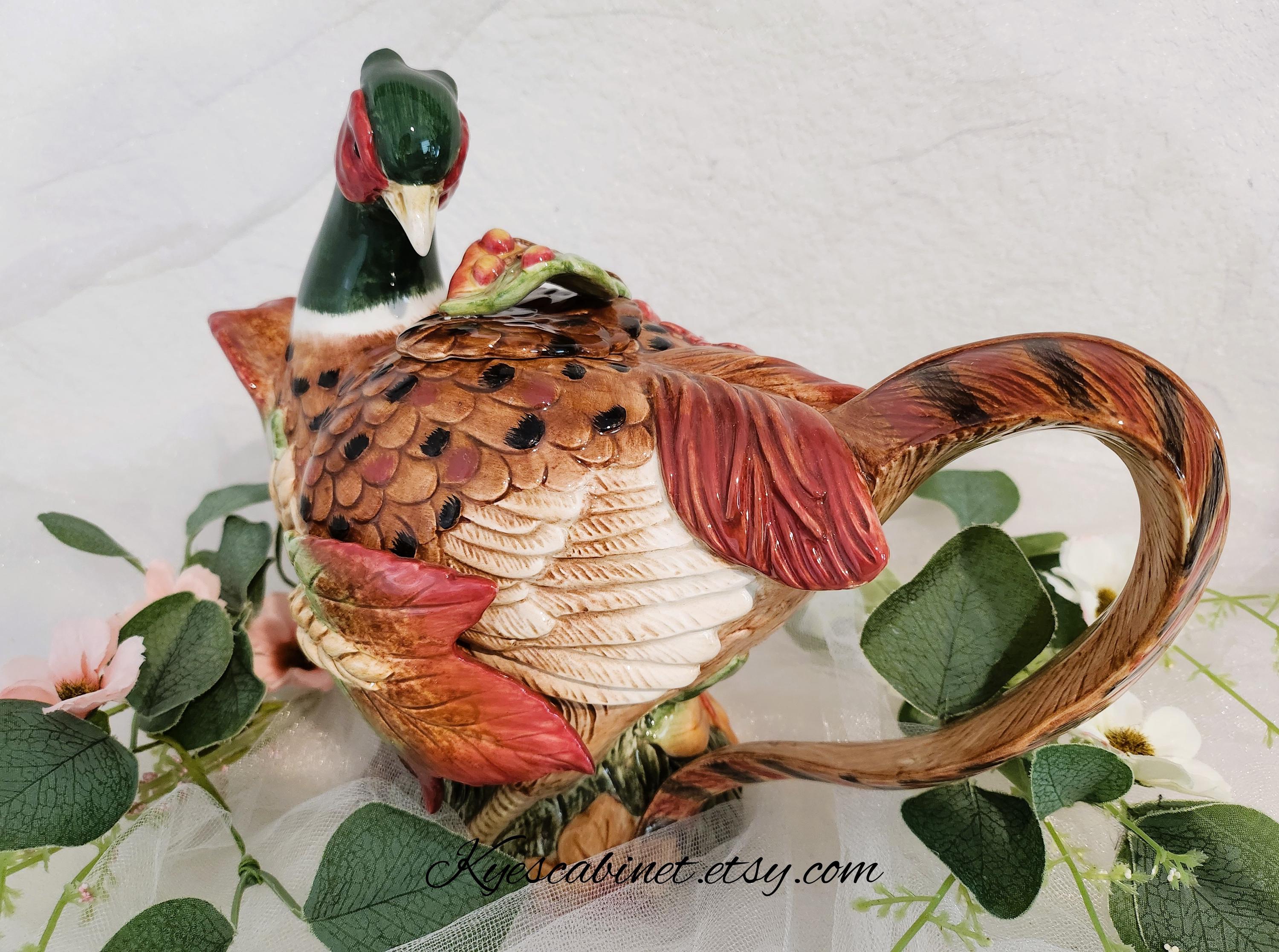 Fitz and Floyd Huntington Pheasant Teapot: Handcrafted Vintage Decor - Etsy