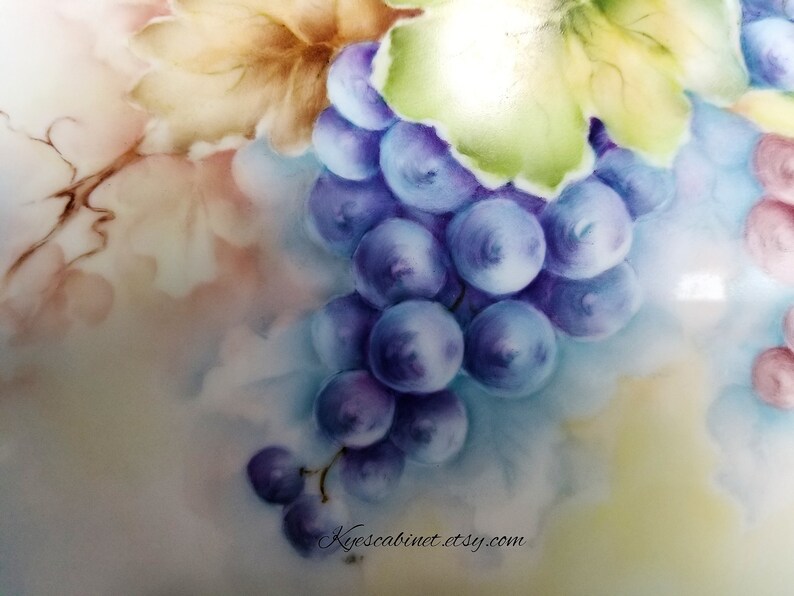 Vintage 10 Inch Hand Painted Grape Plate Decorative Art Plate - Etsy