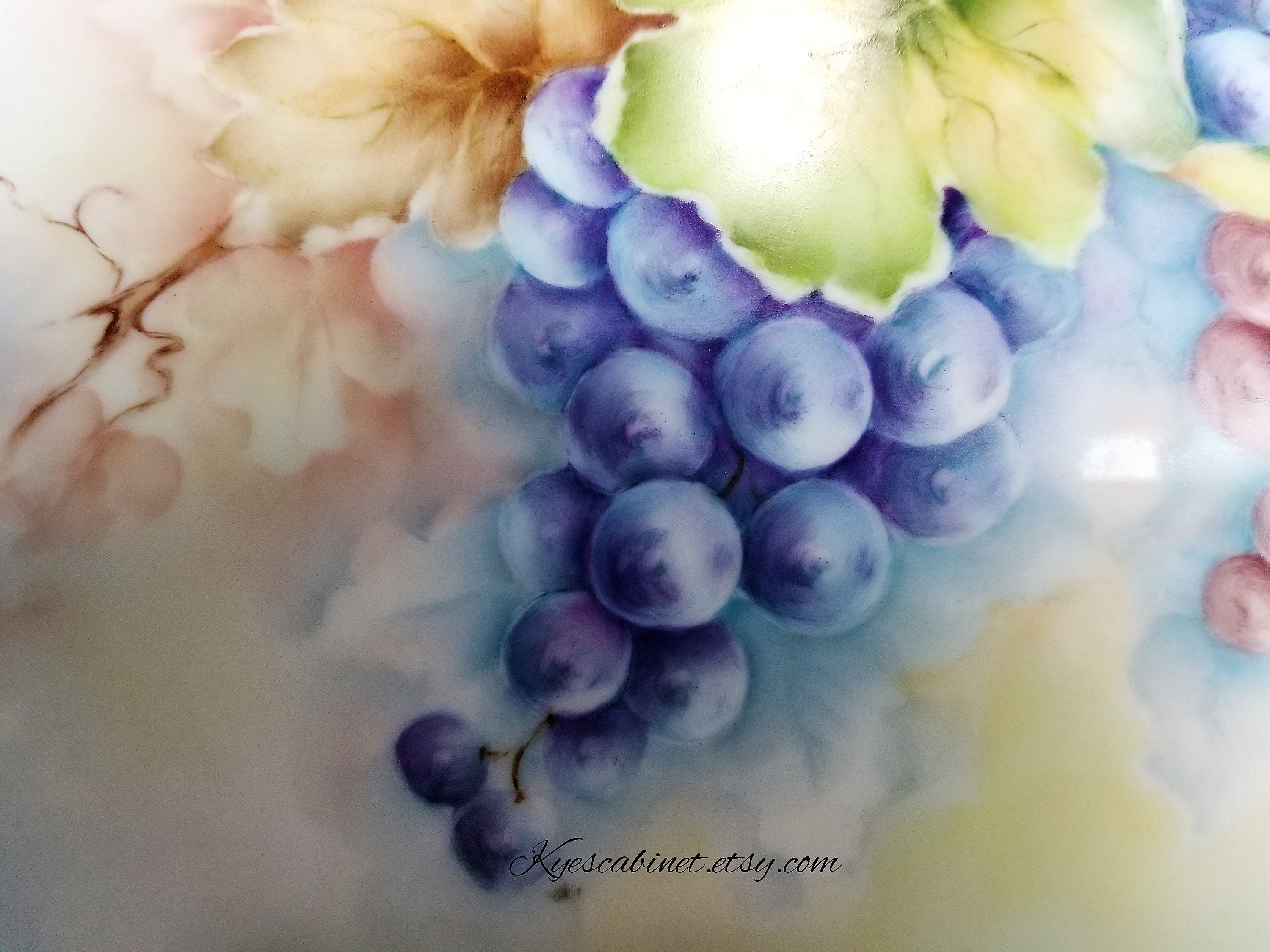 Vintage 10 Inch Hand Painted Grape Plate Decorative Art Plate | Etsy