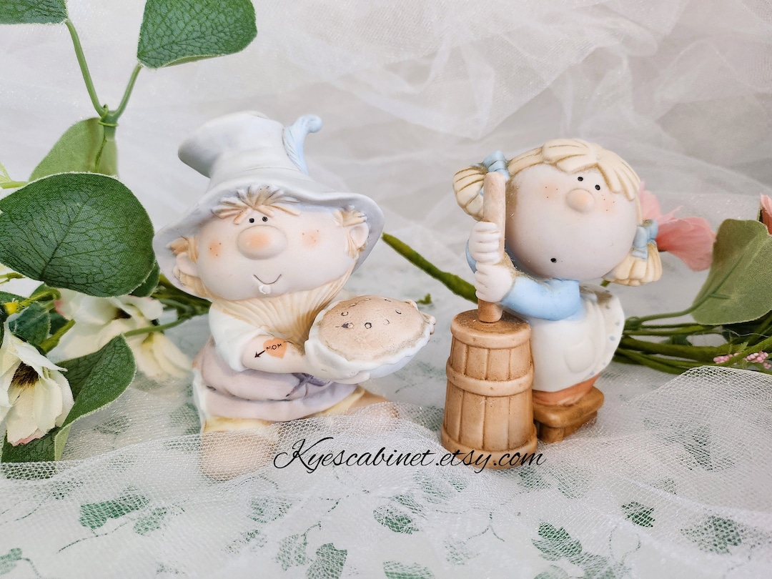 Lot of 2 Bumpkins Figurines by Fabrizio "granny Bumpkin", "smoking Old ...